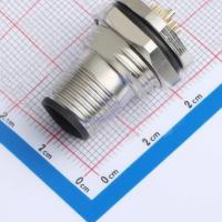 China Durable industrial back panel mount socket CAZN M12-P8A-GWFM16 with solder pin connection and IP67 protection for sale