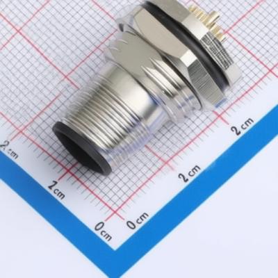 China Durable industrial back panel mount socket CAZN M12-P8A-GWFM16 with solder pin connection and IP67 protection for sale
