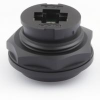 China Waterproof RJ45 Female Solder Board Rear Socket CAZN E16B-FR6-PWF with Snap Fit Connection and IP67 Rating for sale