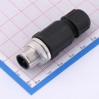China Solder wire connection M12 straight plug CAZN M12-P4A-PWAP7 reinforced nylon housing black insulator for sale