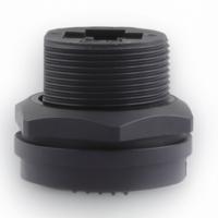China Waterproof Plastic Connector Threaded Rear Panel Mount Socket CAZN E13T-FR6-PPF with CAT5e and CAT6a Support for sale