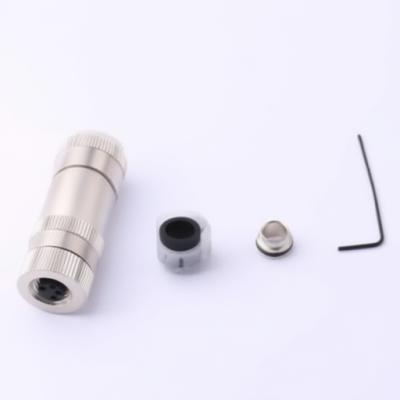 China Industrial Socket Type Connector CAZN M8-S4A-GLA05 Metal Assembly Straight Plug with Screw Connection and Shielding for sale