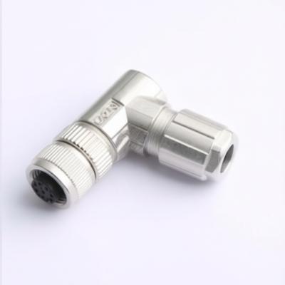 China M12 connector CAZN M12-S8A-GWDP9 with multiple mounting types brass zinc alloy housing and waterproof sealing for sale