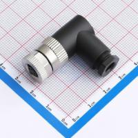 China Durable plastic assembled connectors CAZN M8-S4D-PWD05 right angle socket solder wire connection with 5mm cable outlet for sale