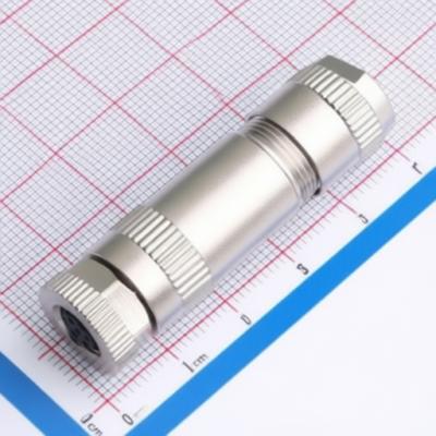 China Durable M8 straight hole metal assembly plug CAZN M8-S6A-GWAP7 with copper nickel plated housing and solder wire wiring for sale