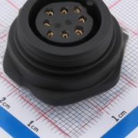 China Panel mount plastic waterproof connector CAZN E13B-S10-PWB with gold plated copper pins and snap fit for sale