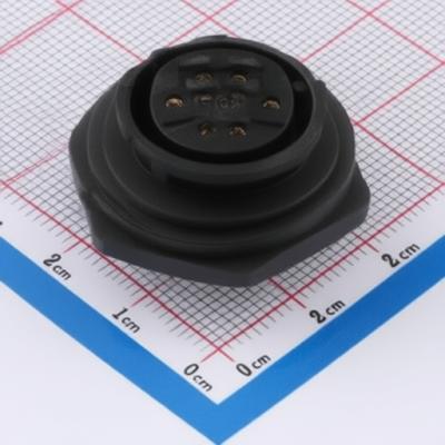 China CAZN E13T-S8-PWB plastic waterproof connector panel mount socket with threaded connection and solder wiring for sale
