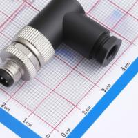 China Threaded connection solder wire M8 bent plastic assembly plug CAZN M8-P4D-PWD05 cable outlet 5mm diameter for sale