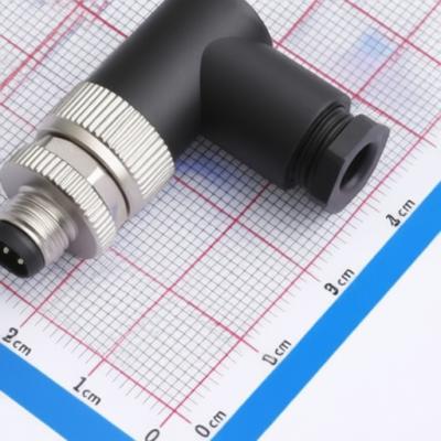 China Threaded connection solder wire M8 bent plastic assembly plug CAZN M8-P4D-PWD05 cable outlet 5mm diameter for sale