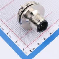 China M12 Panel Mount Socket with PG11 Thread Lock CAZN M12-P5A-GWBP11 Featuring Gold Plated Straight Pins for sale