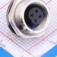China rear panel mount PCB socket connector CAZN M9-S4-GPF M12 with IP67 protection and nickel plated brass housing for sale
