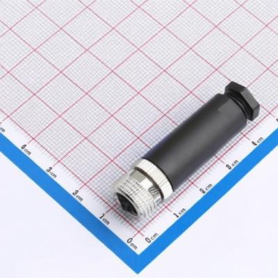 China Plastic housing M8 threaded connector with copper shell wire welding CAZN M8-S5B-PWA05 assembly plug for sale