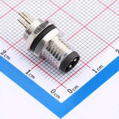 China panel mount female connector CAZN M8-P3A-GPBM8 with solder termination and gold plated brass contacts for sale