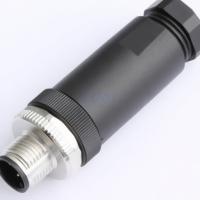 China industrial M12 solder wire male connector CAZN M12-P4A-PWAP9-BS with PG9 cable entry and plastic assembly plug for sale