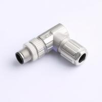 China Industrial M12 connector CAZN M12-P4D-GWDP9 with A-coded male pins and shielded waterproof construction for sale