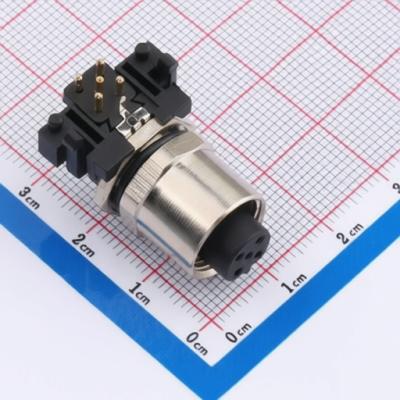 China CAZN M12-S5B-GPLM12-JD threaded lock shielded M12 right angle metal socket panel mount suitable for PCB for sale