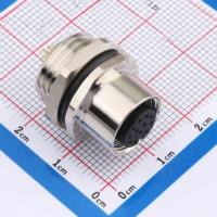 China Panel mount metal socket with solder wire and PG9 locking plate CAZN M12-S12A-GWBP9 threaded connection included for sale