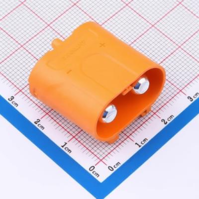 China Dual pin connector vertical board mount Changzhou Amass Elec LCB60PB-M orange plastic housing for battery motor for sale
