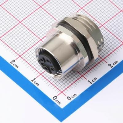 China Panel Mount Socket Connector CAZN M12-S4A-GWBM16 Male Pin Solder Connection Euro Standard for sale