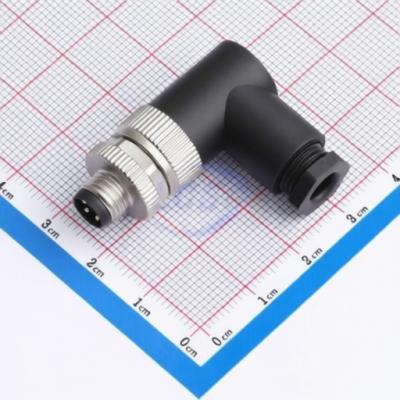 China M8 Bent Plastic Assembled Plug Featuring Solder Wire Connection CAZN M8-P3A-PWD05 for 5 Millimeter Cable for sale