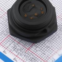 China Panel Mount Socket Connector CAZN E13B-S6-PWB Plastic Waterproof Type with Snap-in and Solder Wiring for sale