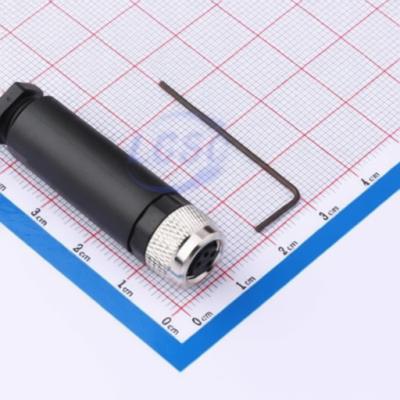 China 3 or 4 pin socket plastic assembled straight plug connector CAZN M8-S4A-PLA05 with screw termination for sale