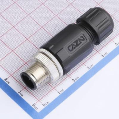 China Plastic Assembly M12 Straight Plug with Rubber Sealing and Solder Wire Connection CAZN M12-P8A-PWAP7 for sale