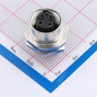 China front panel mount solder wire connector CAZN M12-S4D-GWBM12 with short body and bright nickel plating for sale