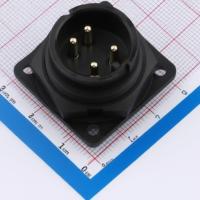 China Plastic waterproof pcb connector CAZN E16B-P4-PPH square flange socket with snap lock and pin type terminals for sale