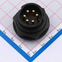 China CAZN E16B-P6-PPF plastic waterproof connector rear panel mount socket featuring snap lock and pin terminals for pcb for sale