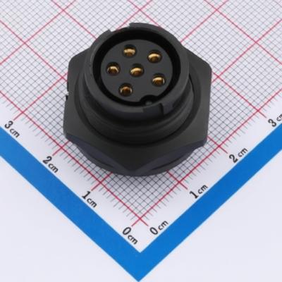 China Plastic Waterproof Connector CAZN E13B-S6-PPF Rear Panel Mount Socket Female Snap Fit PCB Board for sale