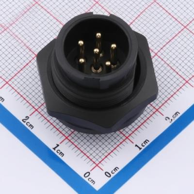 China rear mount socket plastic waterproof connector with snap-in and solder wire connection CAZN E13B-P6-PWF for sale