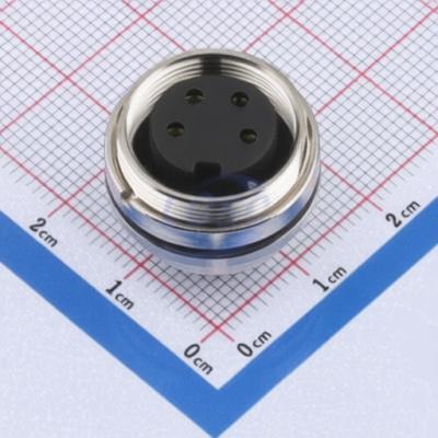 China 4 pin circular connector panel mount socket with threaded connection CAZN M16-S4-GPF M18 metal housing for sale