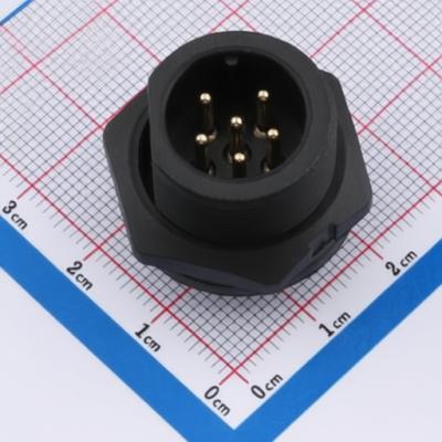 China Plastic waterproof connector solder type wiring panel mount plug with threaded connection CAZN E13T-P6-PWF durable for sale