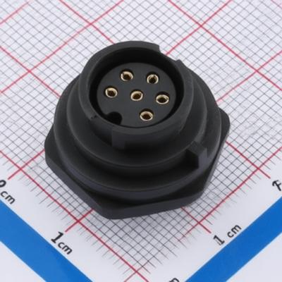 China Panel mount socket plastic waterproof connector CAZN E10B-S6-PWB with snap fit connection and CE RoHS compliance for sale
