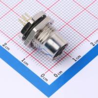 China PCB Mount Socket Straight Rear Panel Mount Female Pin Connector CAZN M8-S4D-GPFM11 with 3 to 8 Pins for sale