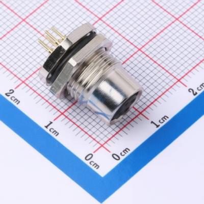 China PCB Mount Socket Straight Rear Panel Mount Female Pin Connector CAZN M8-S4D-GPFM11 with 3 to 8 Pins for sale