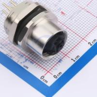 China M12 panel mount metal socket CAZN M12-S4D-GPBM16 with gold plated contacts and M16 15 locking thread for sale
