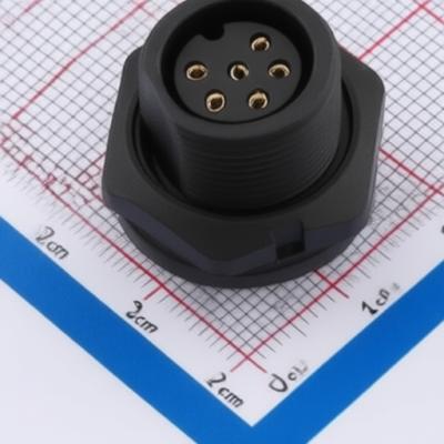China Threaded lock solder type plastic waterproof connector panel mount socket female pins CAZN E10T-S6-PWF for sale