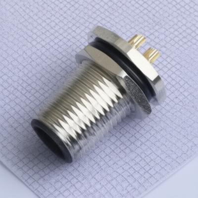 China Panel Mount Socket Connector CAZN M12-P4A-GWFM12 with Multiple Pin Options and Solder Connection for sale