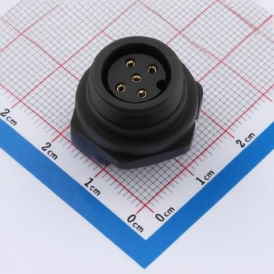 China Panel front mount socket plastic waterproof connector CAZN E10T-S5-PWB with female receptacle and threaded lock welding type for sale