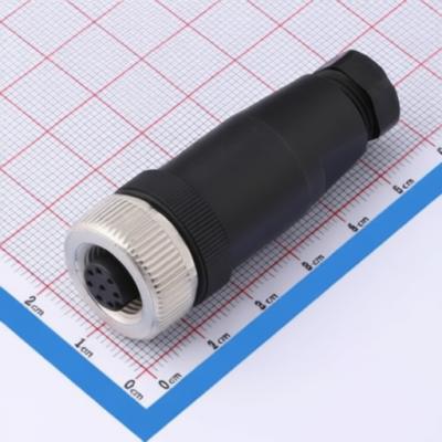 China Plastic Assembled Straight Plug Connector CAZN M12-S8A-PLAP7 with Socket Type Pin and IEC 61076-2-101 Compliance for sale