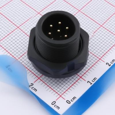 China Threaded coupling rear panel mount socket plastic waterproof connector CAZN E10T-P6-PWF for and secure wiring for sale