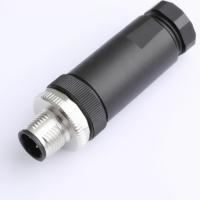 China Solder wire connection plastic assembly plug with PG9 cable gland and screw crimping shell CAZN M12-P4D-PWAP9-BS M12 straight pin type for sale