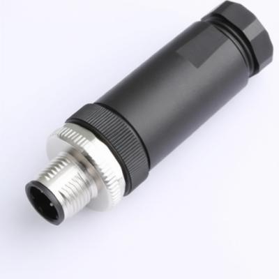 China Solder wire connection plastic assembly plug with PG9 cable gland and screw crimping shell CAZN M12-P4D-PWAP9-BS M12 straight pin type for sale
