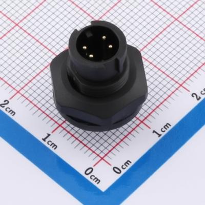 China Panel mount plastic waterproof connector CAZN E7B-P4-PWF with gold plated brass contacts and epoxy sealing for sale