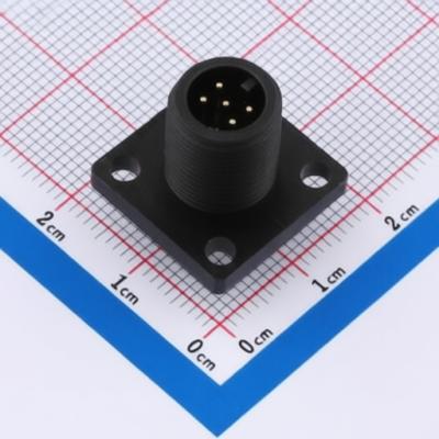 China Square flange mount socket connectors CAZN E7T-P5-PWH plastic type with solder connection and pin design for sale