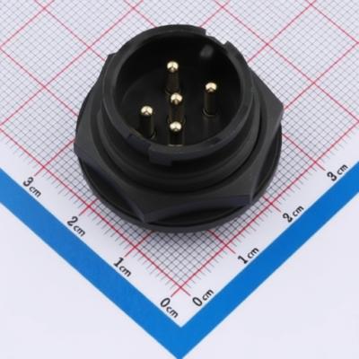 China Industrial pcb board plastic waterproof connector rear mount socket with snap type pin CAZN E16B P5 PPF for sale