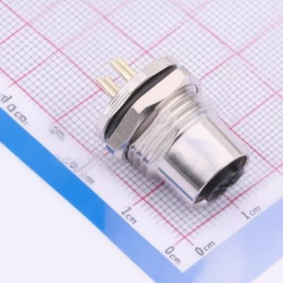 China Rear panel mount socket CAZN M12-S4D-GPFM16 with brass nickel plated housing and IP65 IP67 protection rating for sale