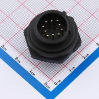 China Front panel mount plastic waterproof connector CAZN E13B-P10-PWB with snap fit pin contacts solder wiring for sale